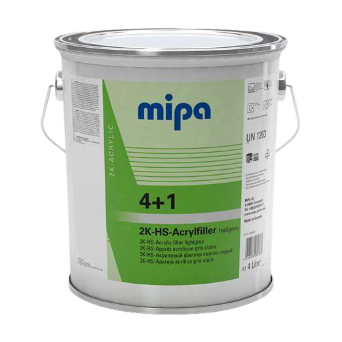 Mipa Primer Filler 4+1 - Grey - 4 Litre - Refinish Hub